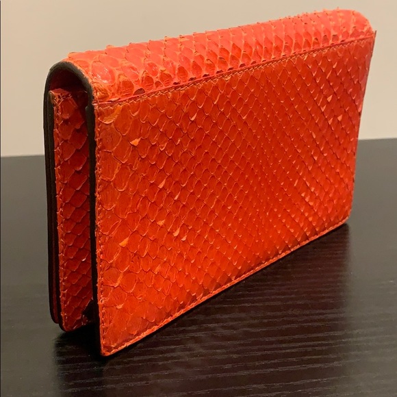 Tom Ford | Bags | Tom Ford Red Python Clutchbag With Chain Strap | Poshmark